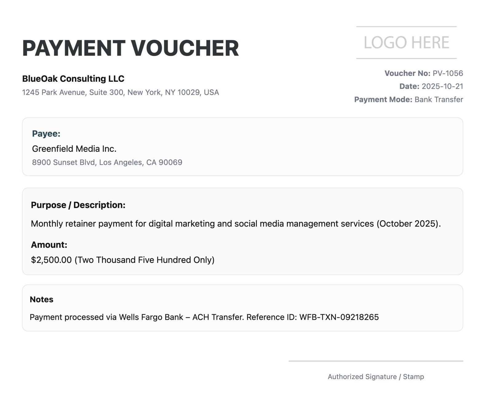 Free Payment Voucher Generator | Create & Download Vouchers